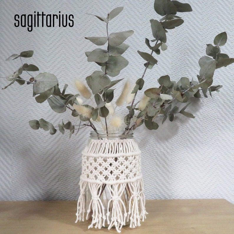 Macrame jar macrame vase macrame lantern candleholder | Etsy