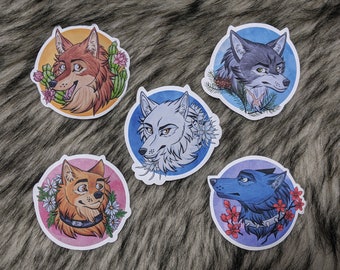 Blue Wolf Sticker - Etsy