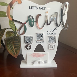 Custom Personalized Dental QR Code Social Media Sign for Dental Offices ...