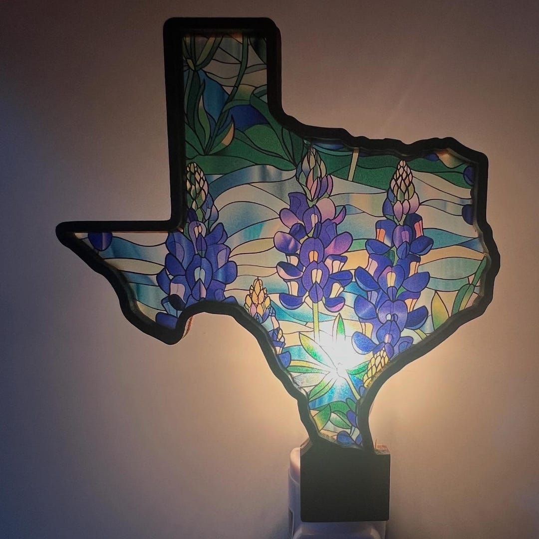 Texas Bluebonnet Nightlight - Etsy