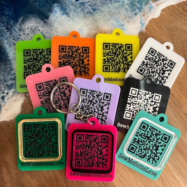 Qr Code Keychain - Etsy