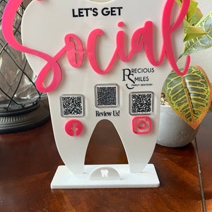 Custom Personalized Dental QR Code Social Media Sign for Dental Offices ...