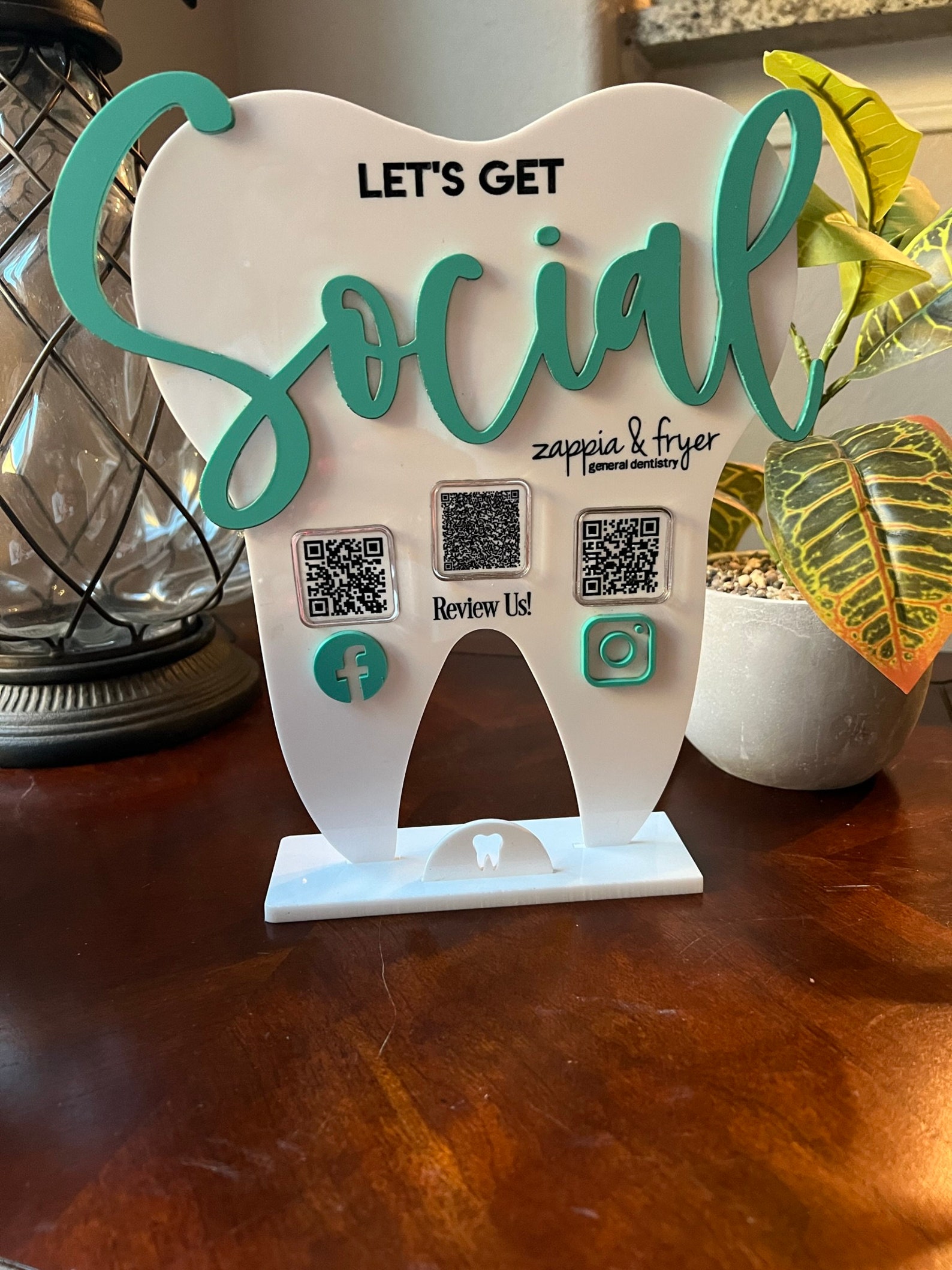 Custom Personalized Dental QR Code Social Media Sign for Dental Offices ...