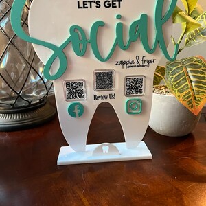Custom Personalized Dental QR Code Social Media Sign for Dental Offices ...