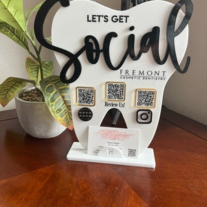 Custom Personalized Dental QR Code Social Media Sign for Dental Offices ...