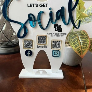 Custom Mini Tooth QR Code Review Sign for Dental Office - Etsy