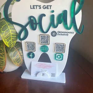 Custom Personalized Dental QR Code Social Media Sign for Dental Offices ...