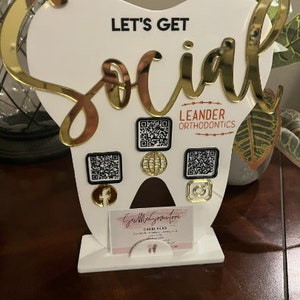 Custom Personalized Dental QR Code Social Media Sign for Dental Offices ...