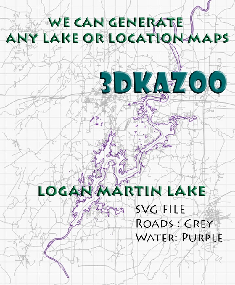 Custom Laser Lake Map Digital File - SVG Format. - Etsy