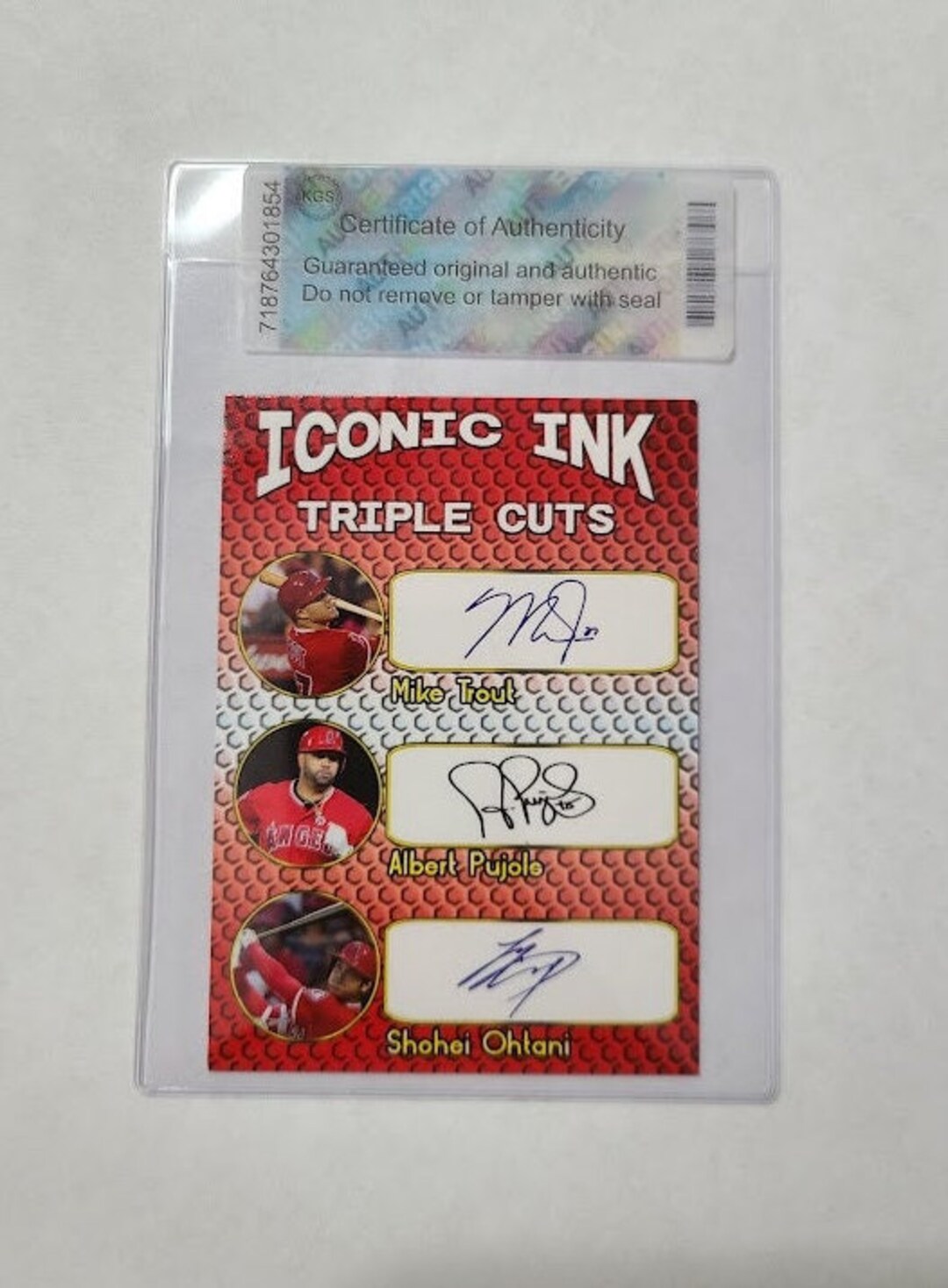 Mike Trout Albert Pujols Shohei Ohtani Custom Baseball Card in Soft ...