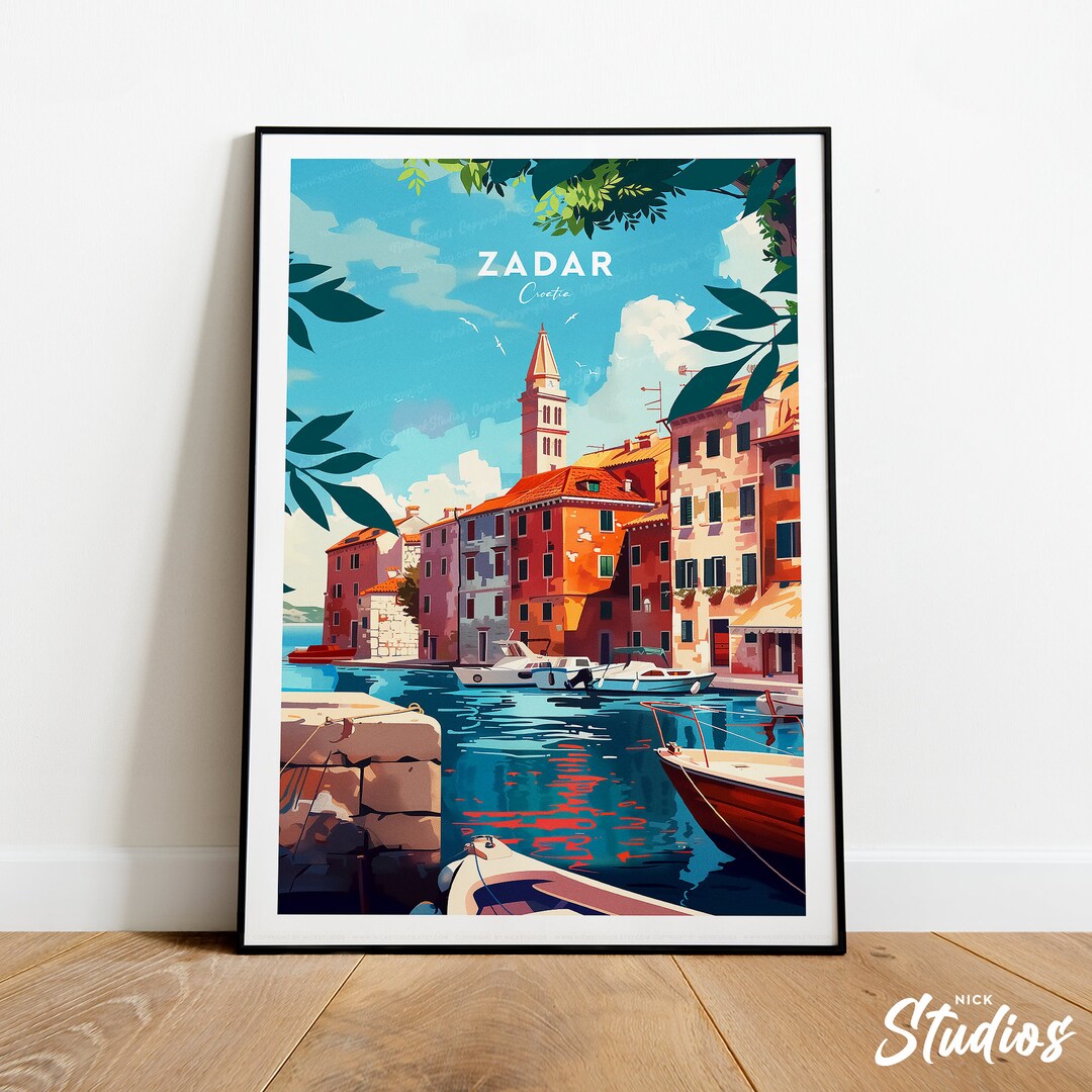 Zadar Traditional Travel Print - Croatia, Zadar Poster, Zadar Artwork ...