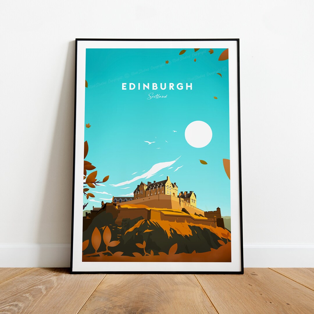 Edinburgh Traditional Travel Print - Scotland, Edinburgh Poster ...