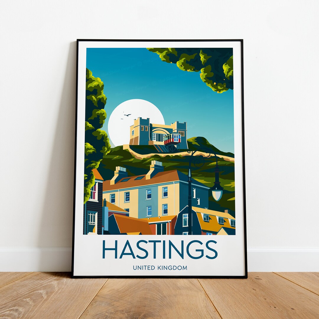 Hastings Travel Print - Uk,hastings Print, Hastings Poster, Wedding ...