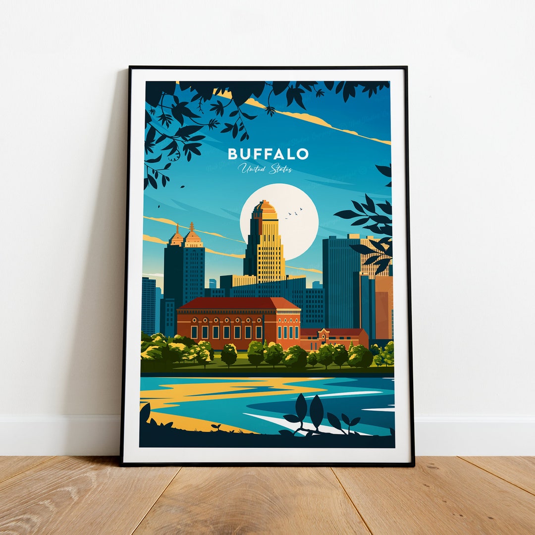 Buffalo Traditional Travel Print - United States, Buffalo Poster ...