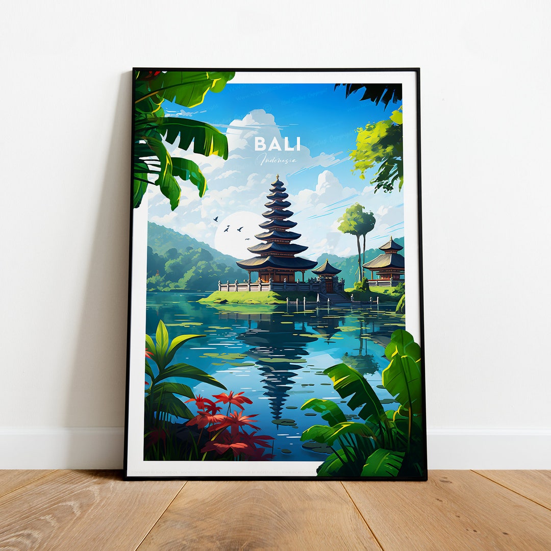 Bali Three-dimensional Traditional Travel Print - Indonesia, Bali Print ...