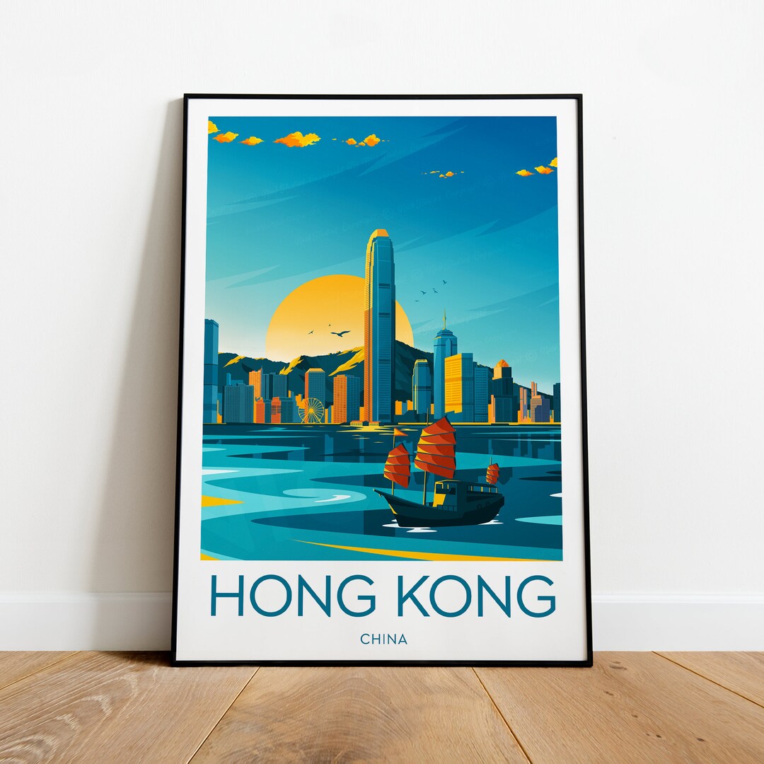 Honk Kong Travel Print - China, Hong Kong Poster, Wedding Gift ...