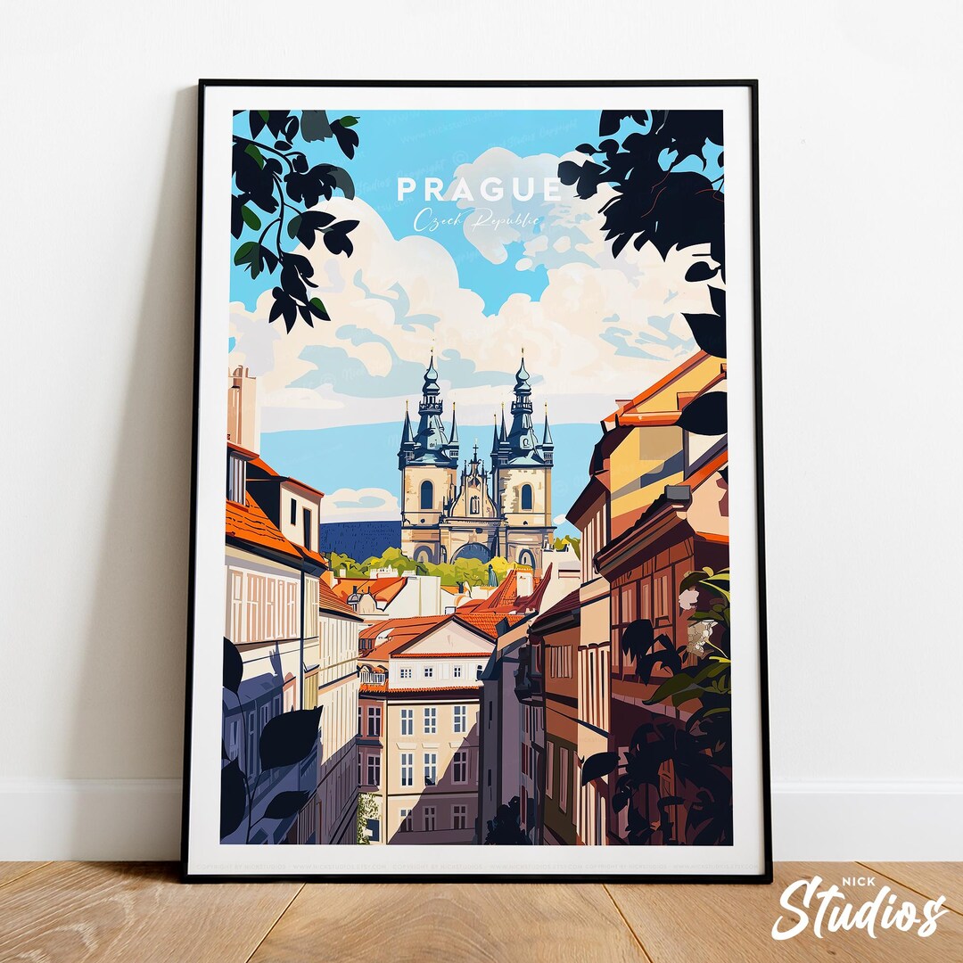 Prague Traditional Travel Print - Czech Republic, Prague Print, Prague ...