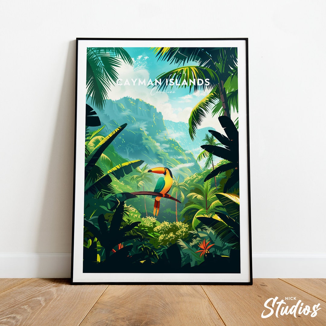 Cayman Islands Traditional Travel Print - Caribbean, Cayman Islands ...