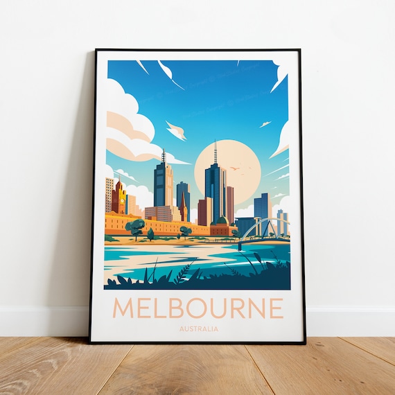 Melbourne Travel Print Australia Melbourne Print Melbourne - Etsy