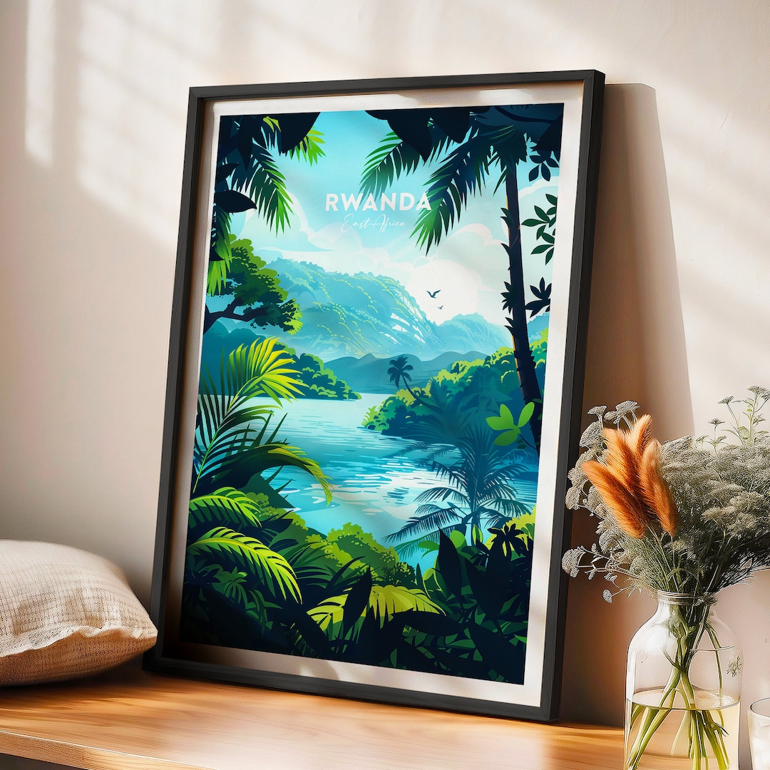 Rwanda Traditional Travel Print - East Africa, Rwanda Poster, Rwanda ...