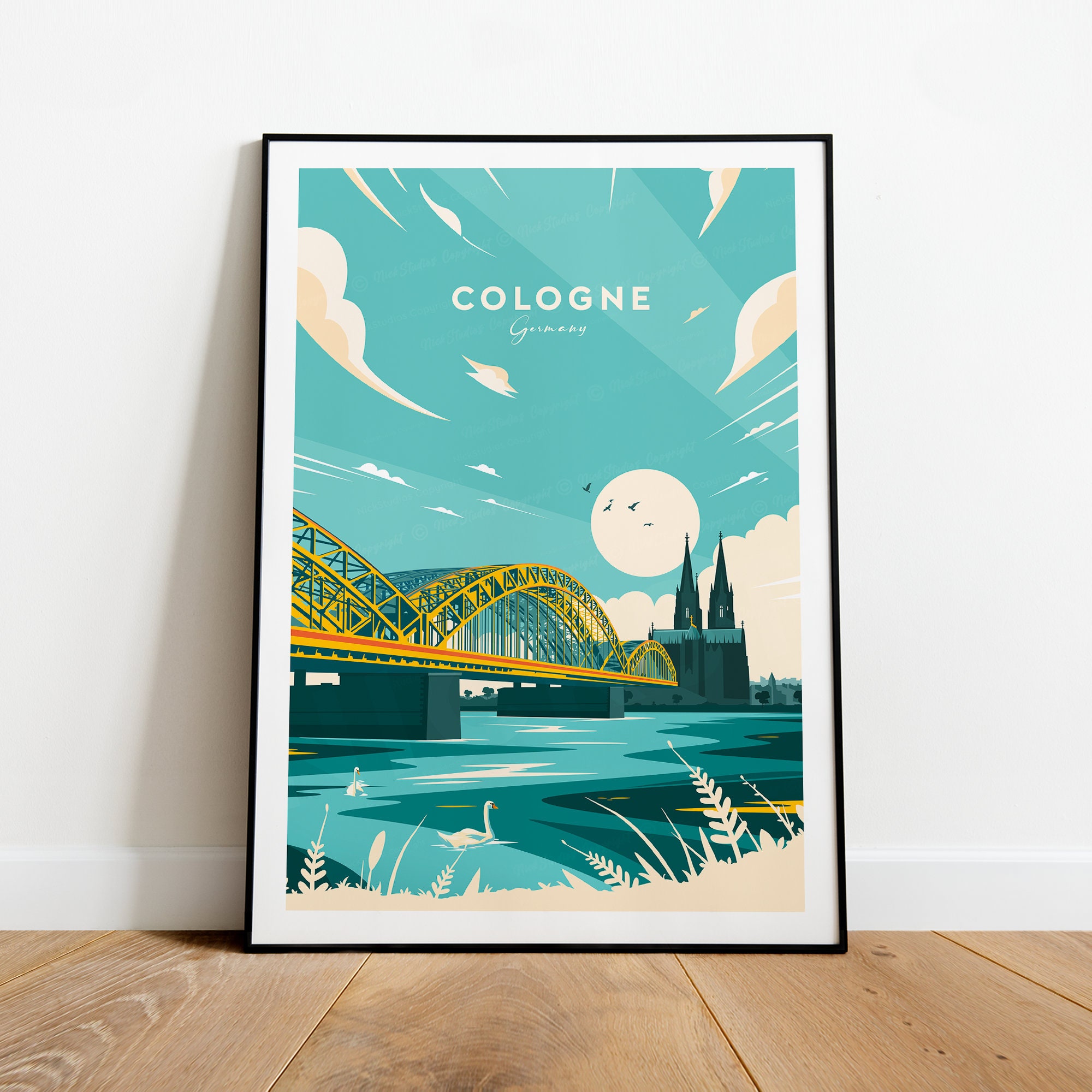 Cologne Traditional Travel Print Germany Cologne Poster - Etsy
