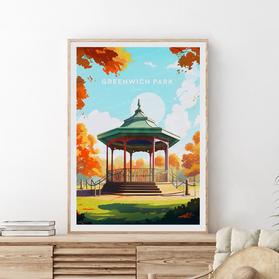 Greenwich Park Traditional Travel Print - London, Greenwich Poster ...