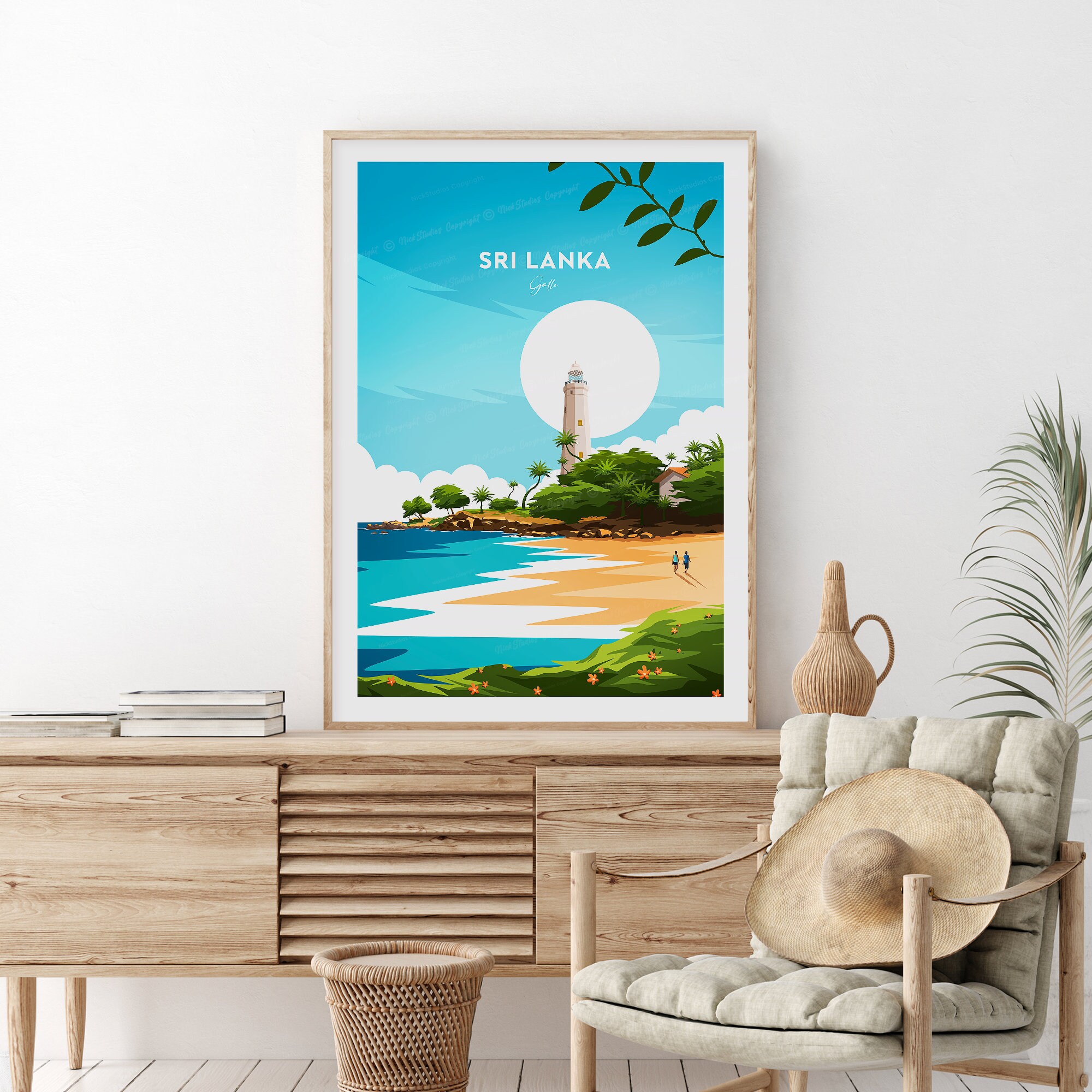 Sri Lanka Traditional Travel Print Galle Sri Lanka Poster | Etsy