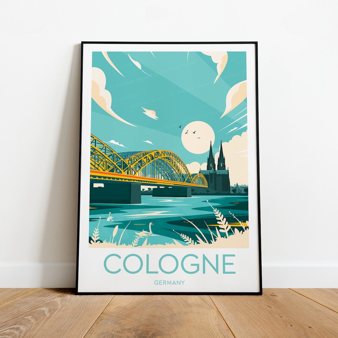 Cologne Travel Print - Germany, Cologne Poster, Birthday Present ...