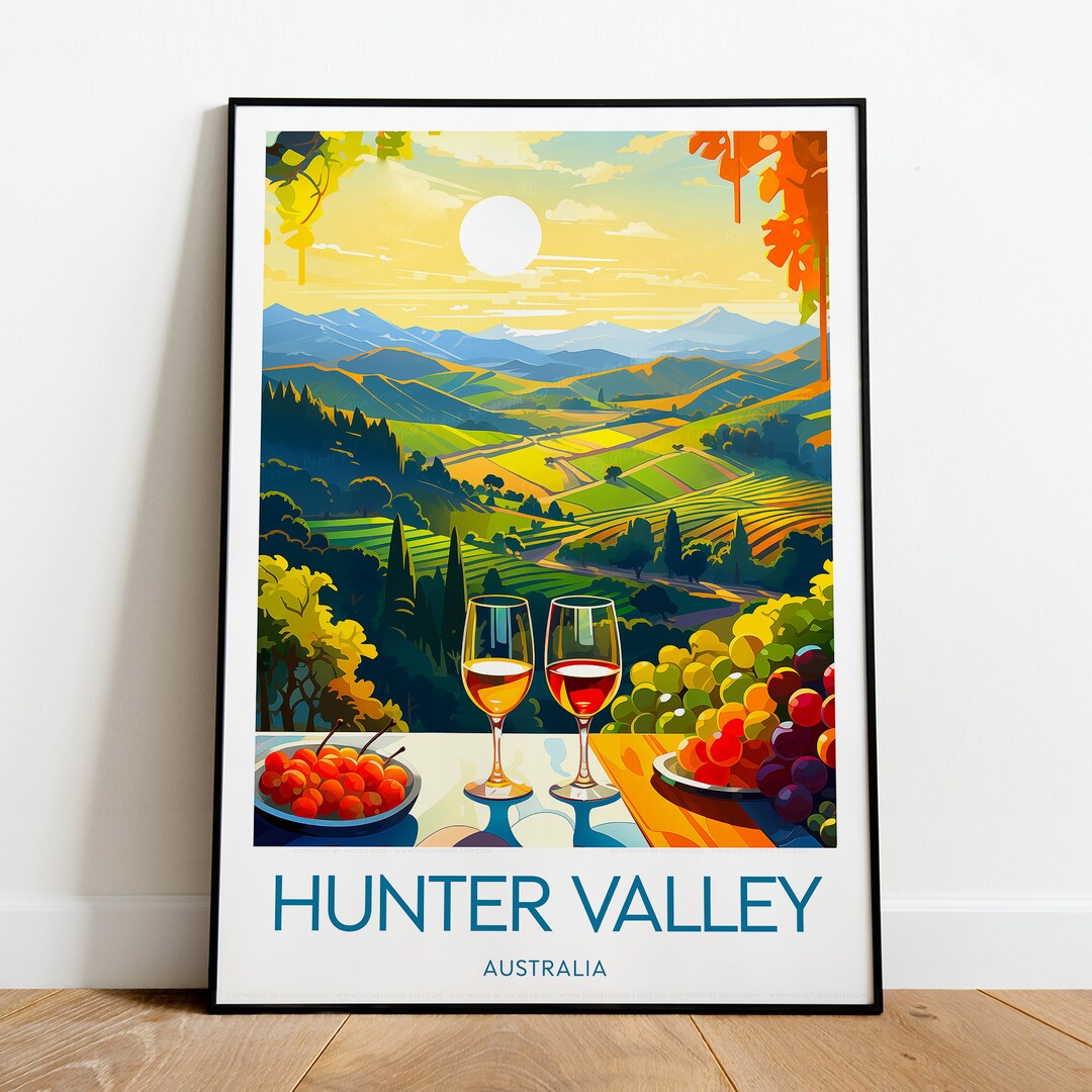 Hunter Valley Travel Print - Australia, Hunter Valley Poster, Hunter ...