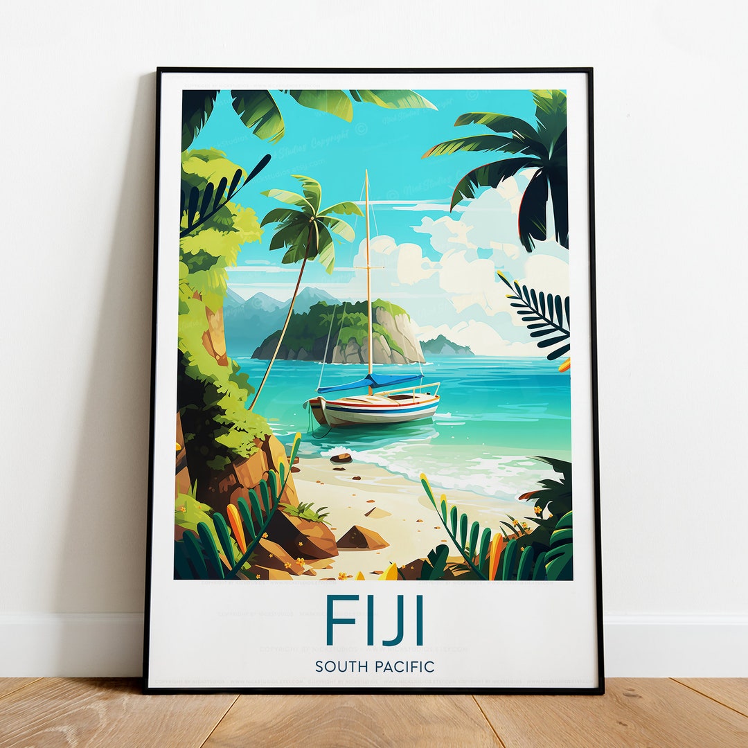 Fiji Travel Print - South Pacific, Fiji Poster, Fiji Print, Fiji ...