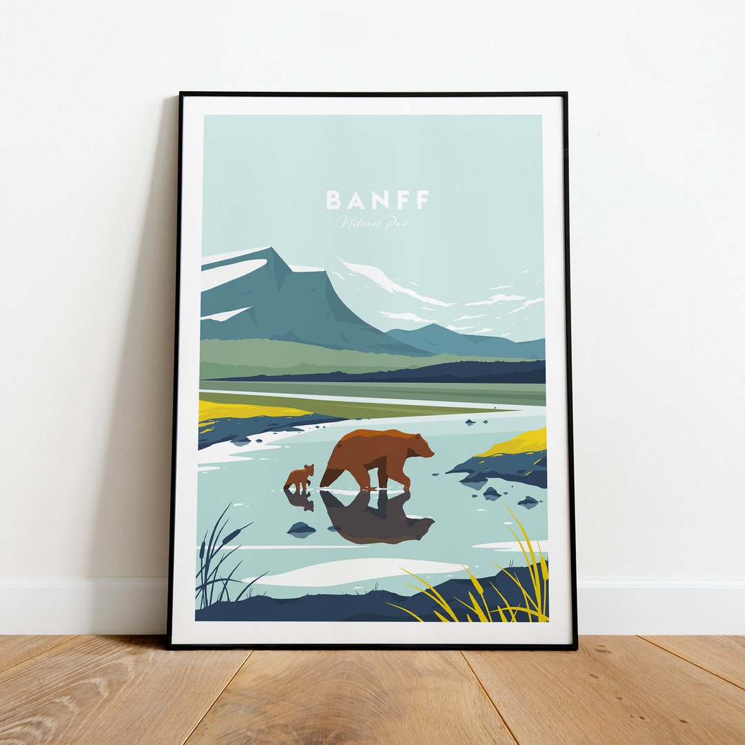 Banff Traditional Travel Print - Canada, Banff Print, Banff Poster ...