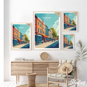 Hudson Traditional Travel Print - New York, Hudson Columbia County ...