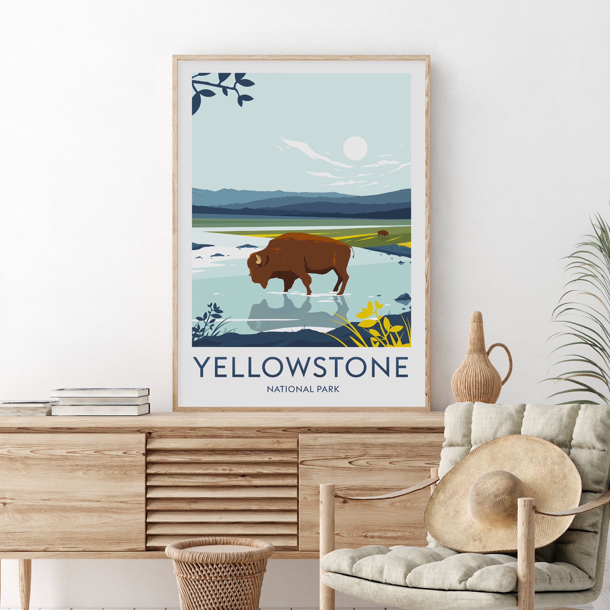 Yellowstone Travel Print USA National Park Yellowstone - Etsy UK