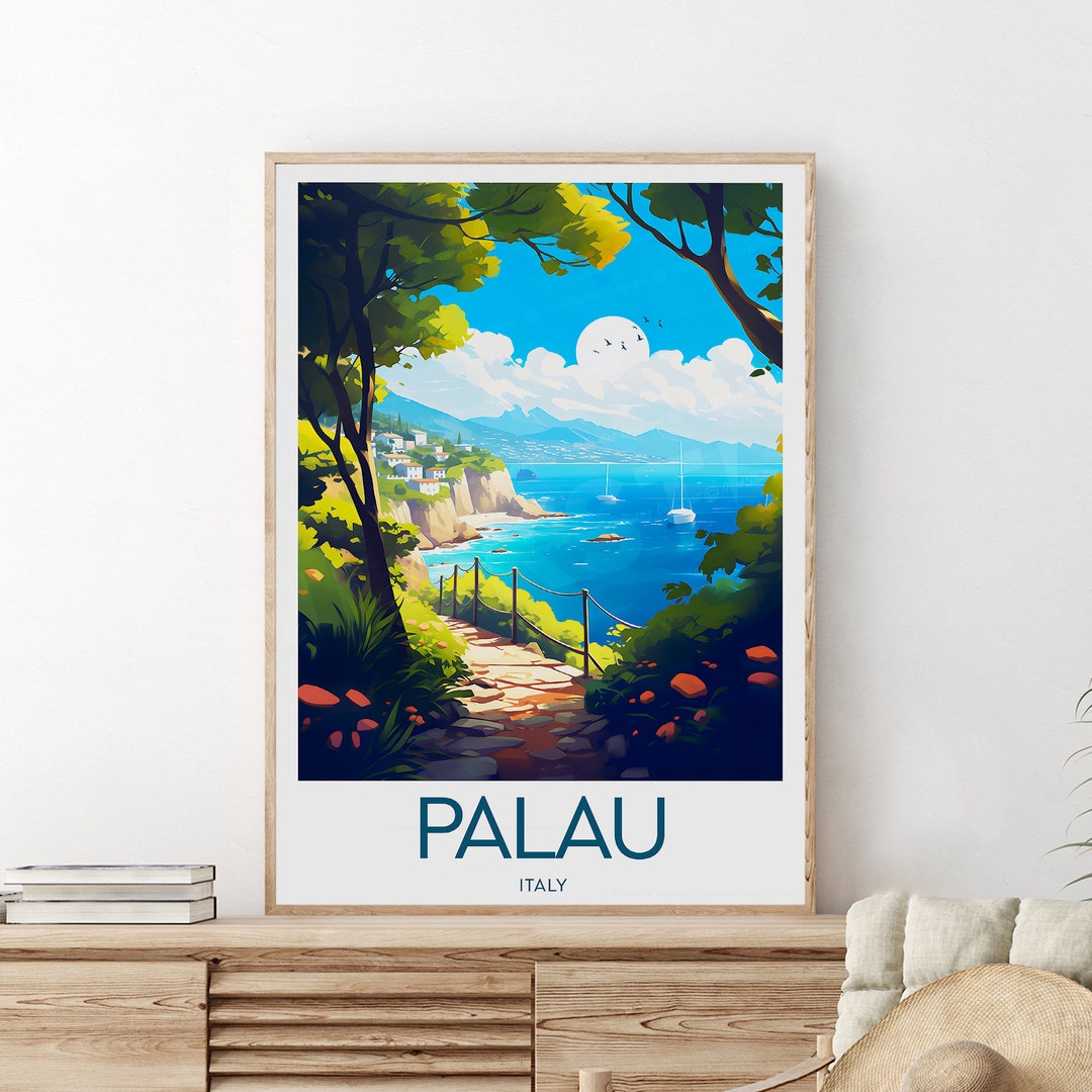 Palau Travel Print - Italy, Palau Poster, Wedding Gift, Palau Print ...