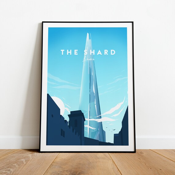 The Shard traditional travel print London | Etsy