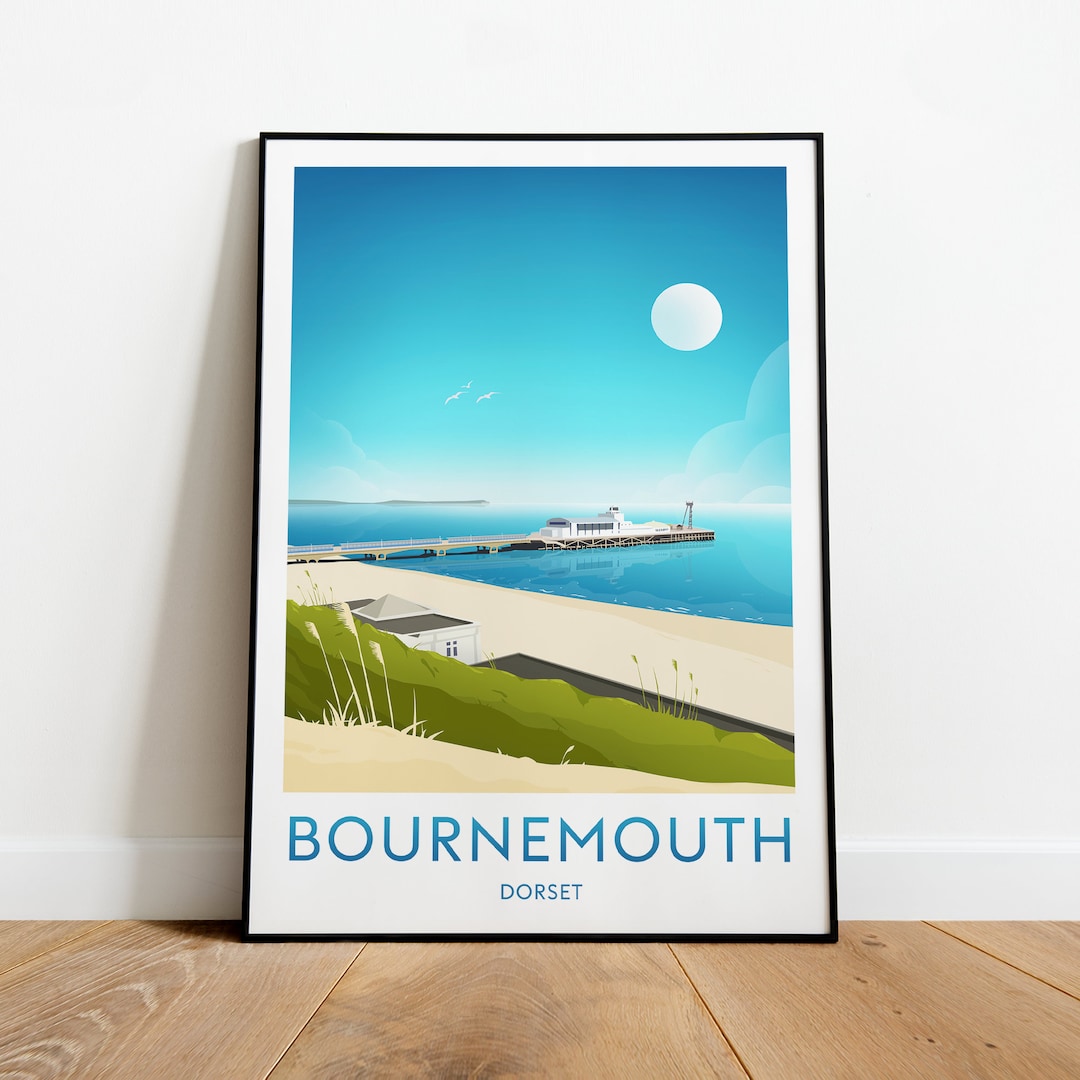 Bournemouth Travel Print - Dorset, Bournemouth Print, Bournemouth ...