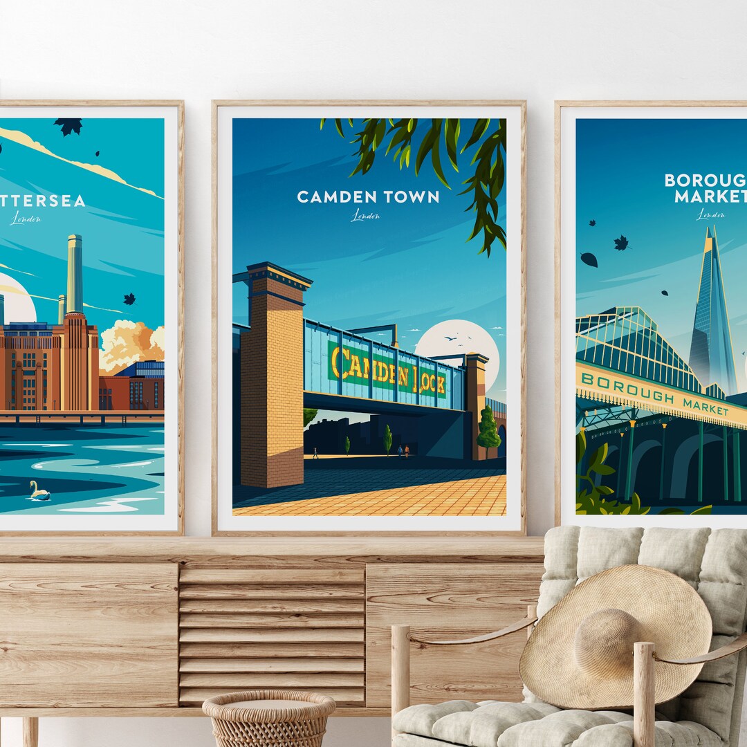 Camden Town Traditional Travel Print - London, Camden Town Poster ...