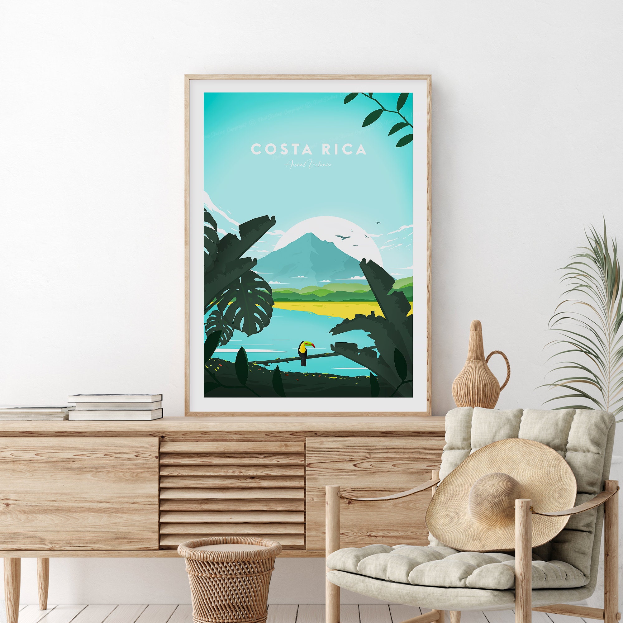Costa Rica Traditional Travel Print Costa Rica Poster San | Etsy