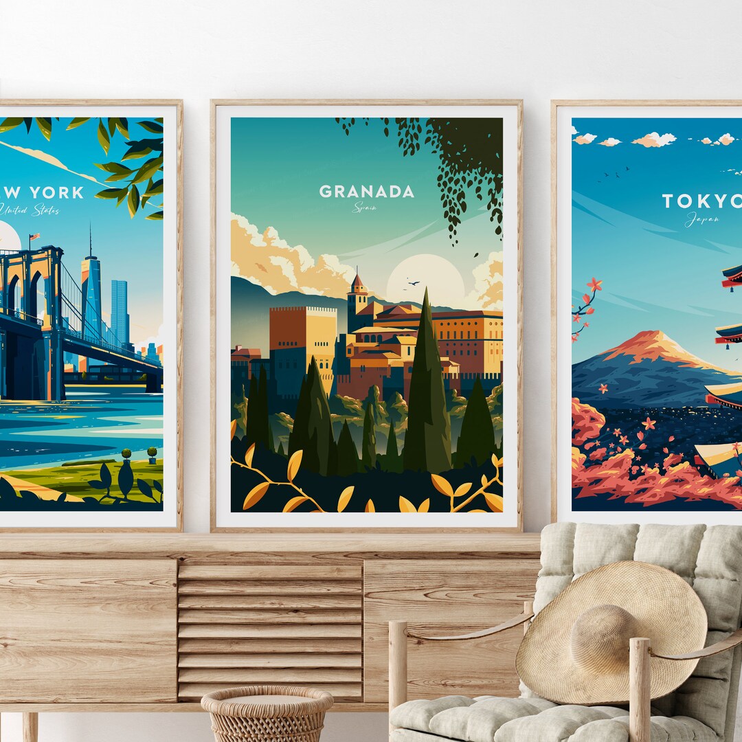 Granada Traditional Travel Print - Spain, Granada Poster, Granada ...