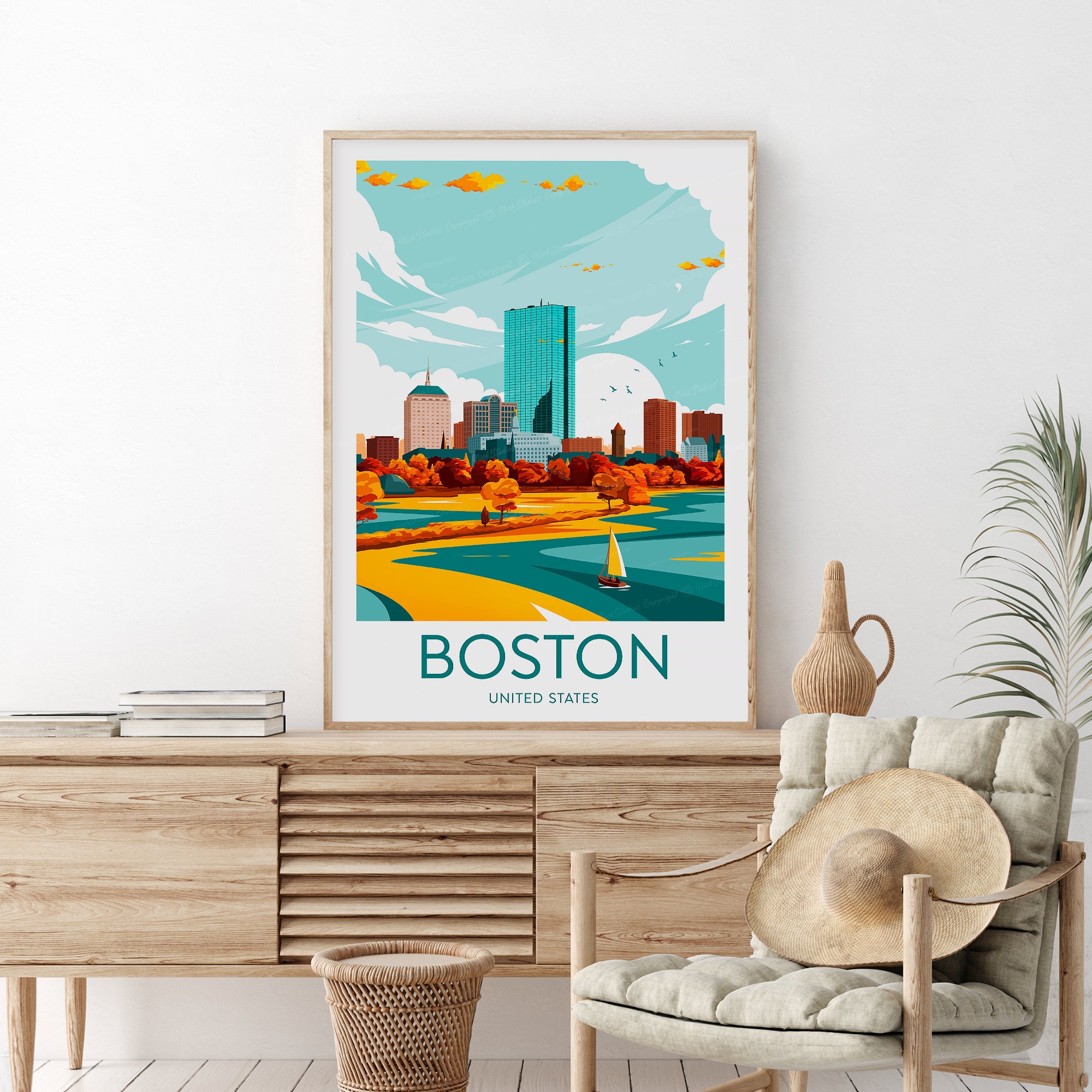 Boston Travel Print United States Boston Poster Boston - Etsy