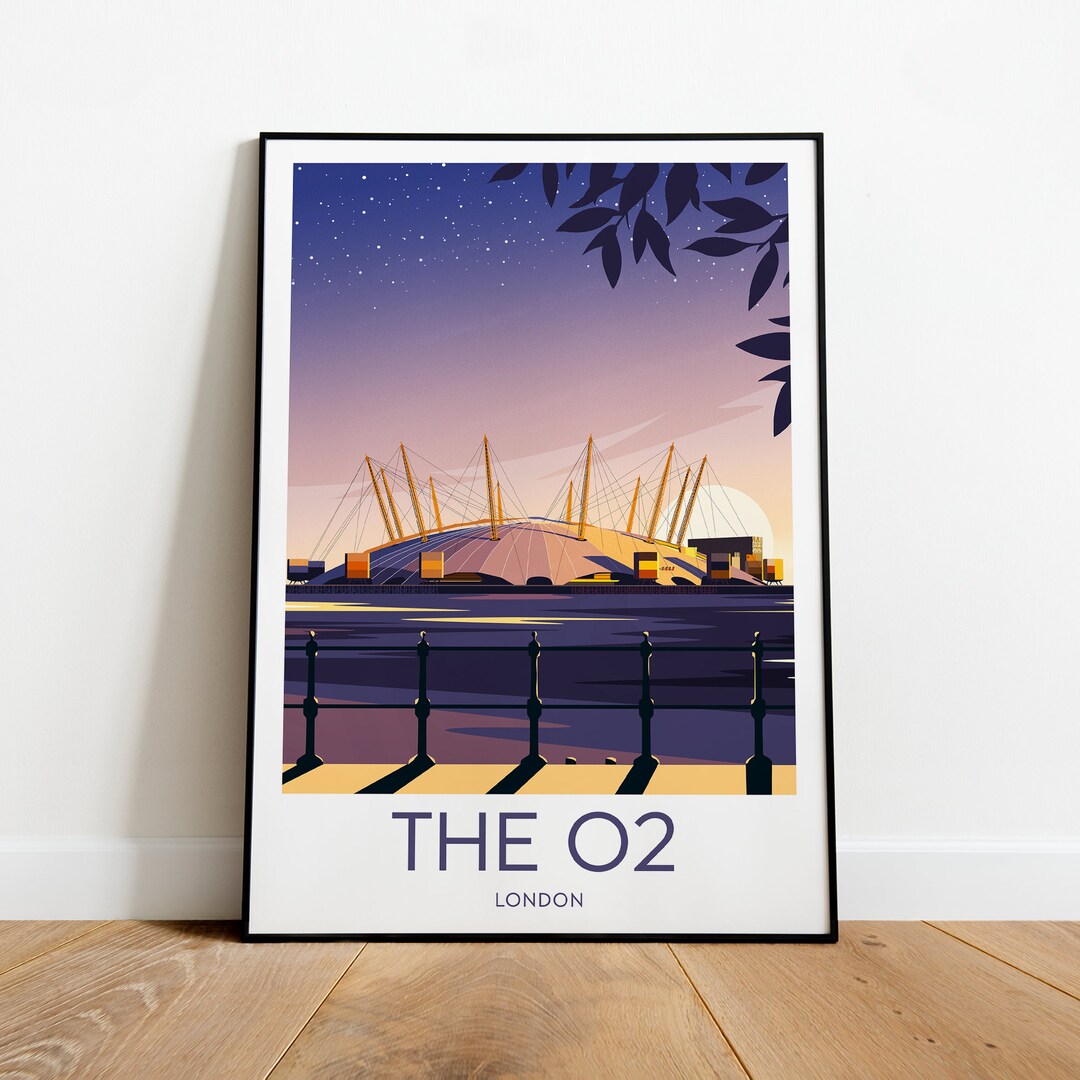 The O2 Travel Print - London, the O2 Poster, London Print, Wedding Gift ...