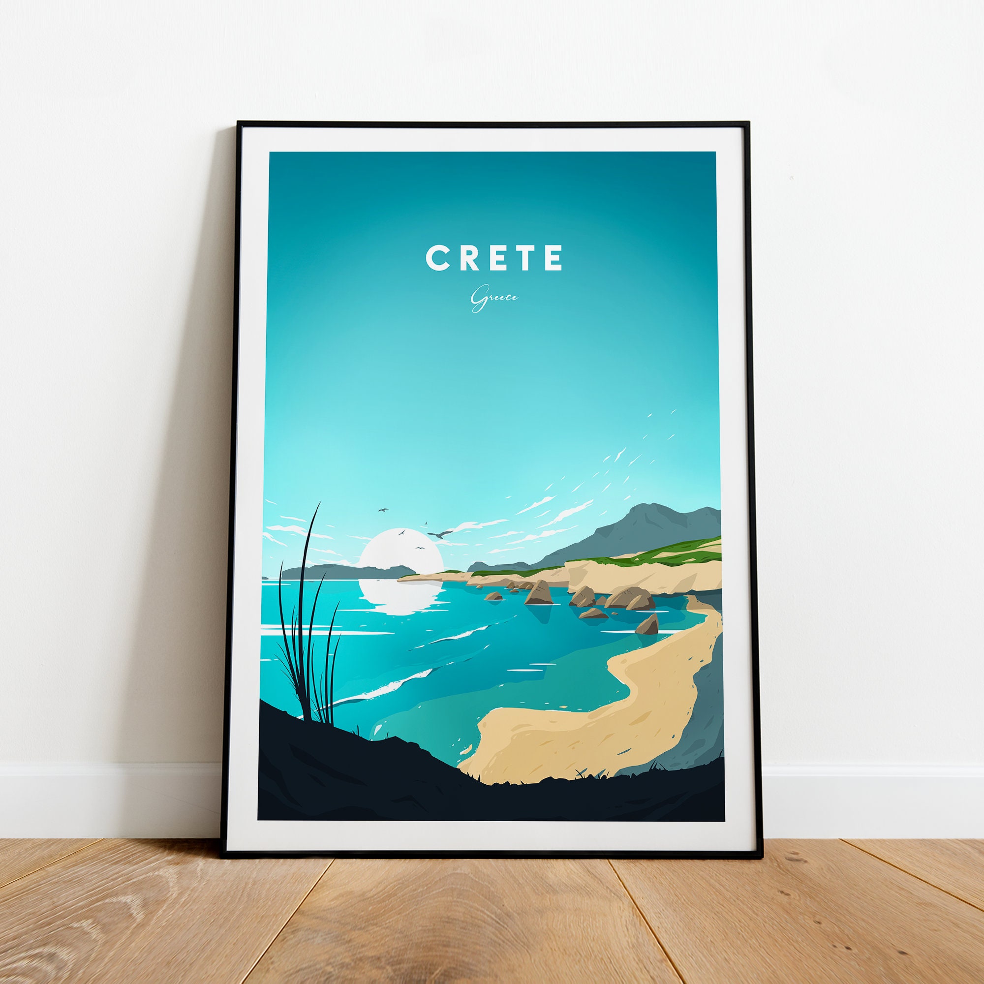 Crete traditional travel print Greece Crete poster Crete | Etsy