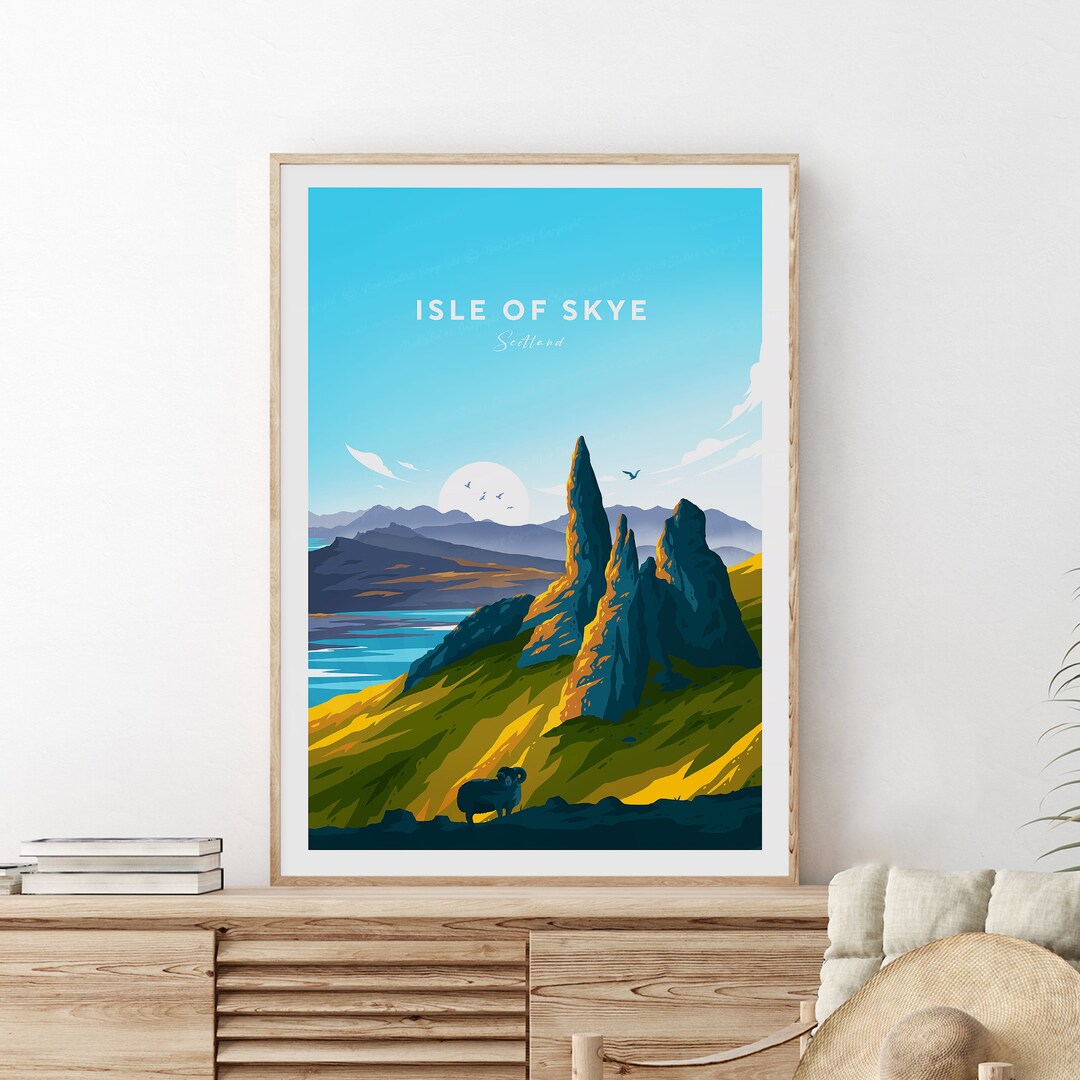Isle of Skye Traditional Travel Print - Scotland, Isle of Skye Poster ...