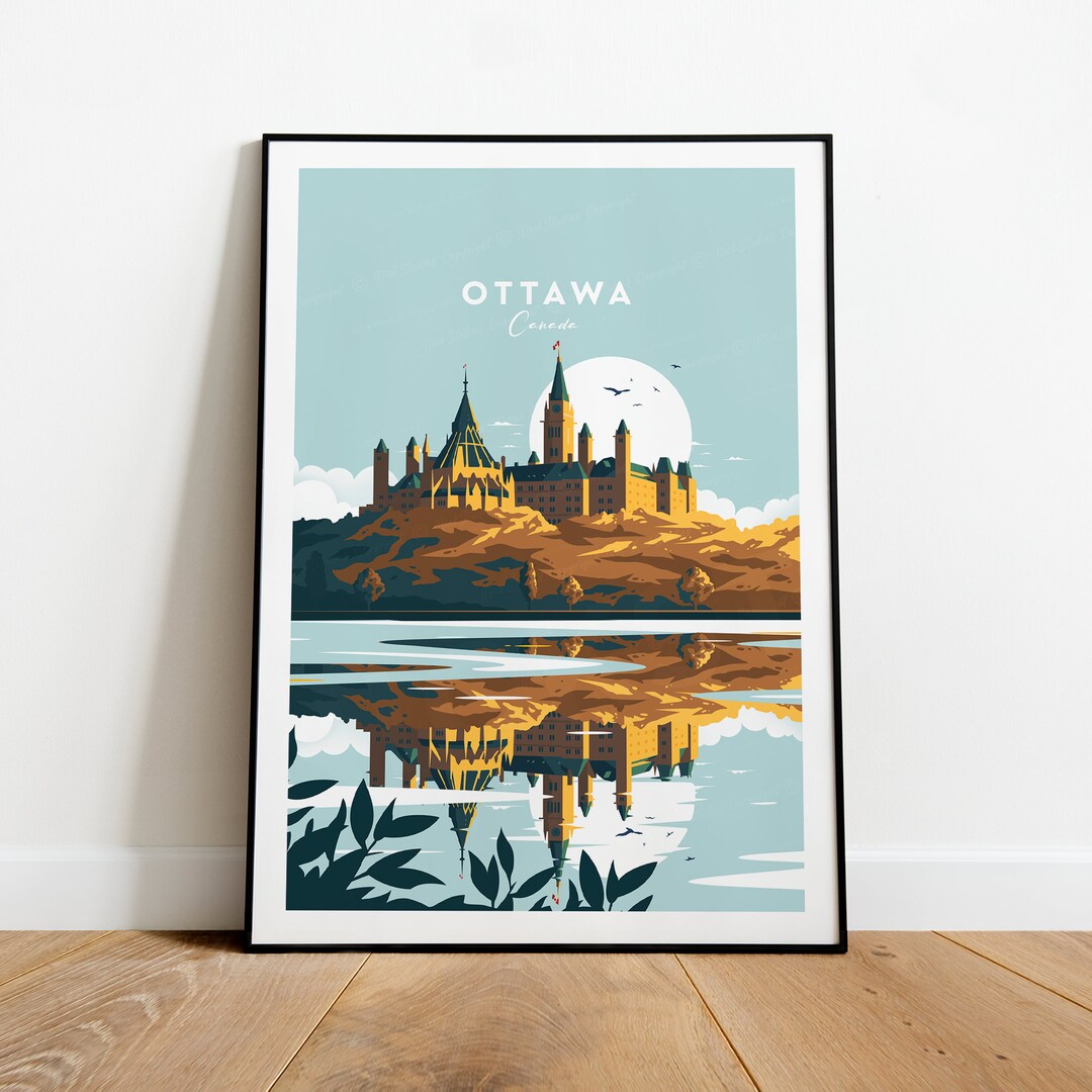Ottawa Traditional Travel Print - Canada, Ottawa Poster, Ottawa Print ...