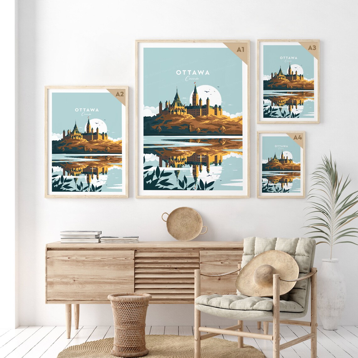 Ottawa Traditional Travel Print - Canada, Ottawa Poster, Ottawa Print ...