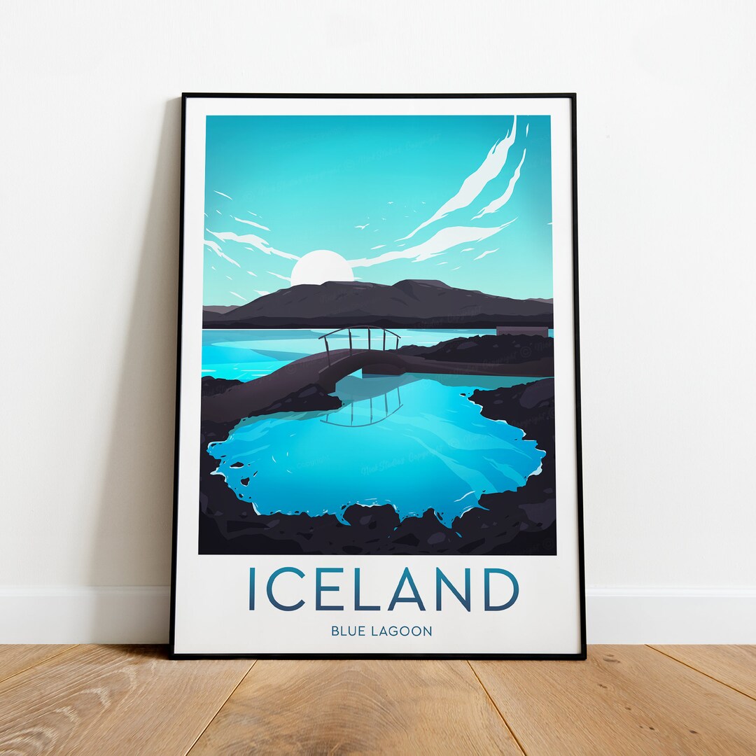 Iceland Travel Print - Blue Lagoon, Reykjavík Poster, Wedding Gift ...