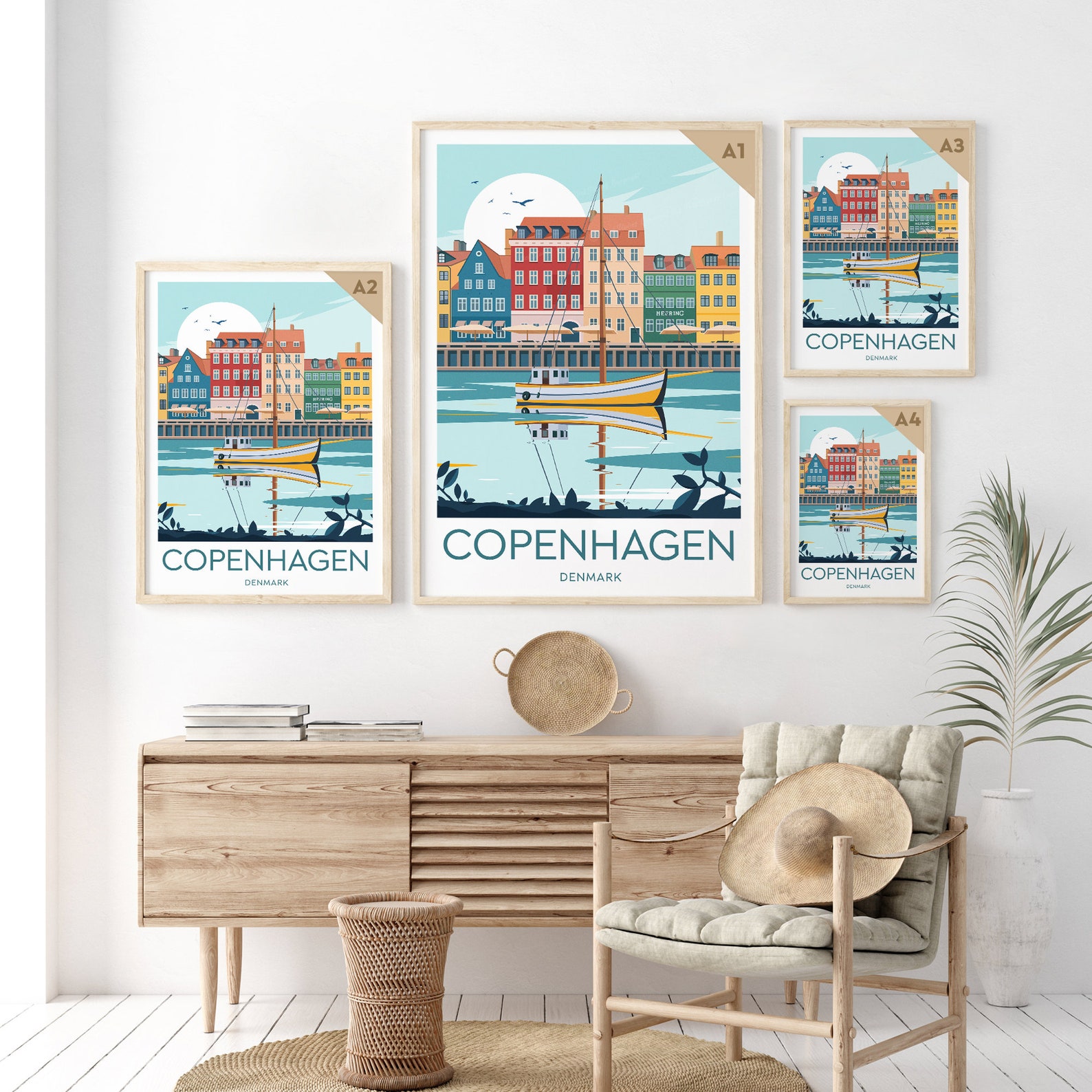 Copenhagen Travel Print Denmark - Etsy