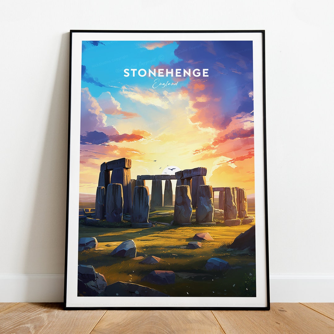 Stonehenge Traditional Travel Print - England, Stonehenge Poster ...