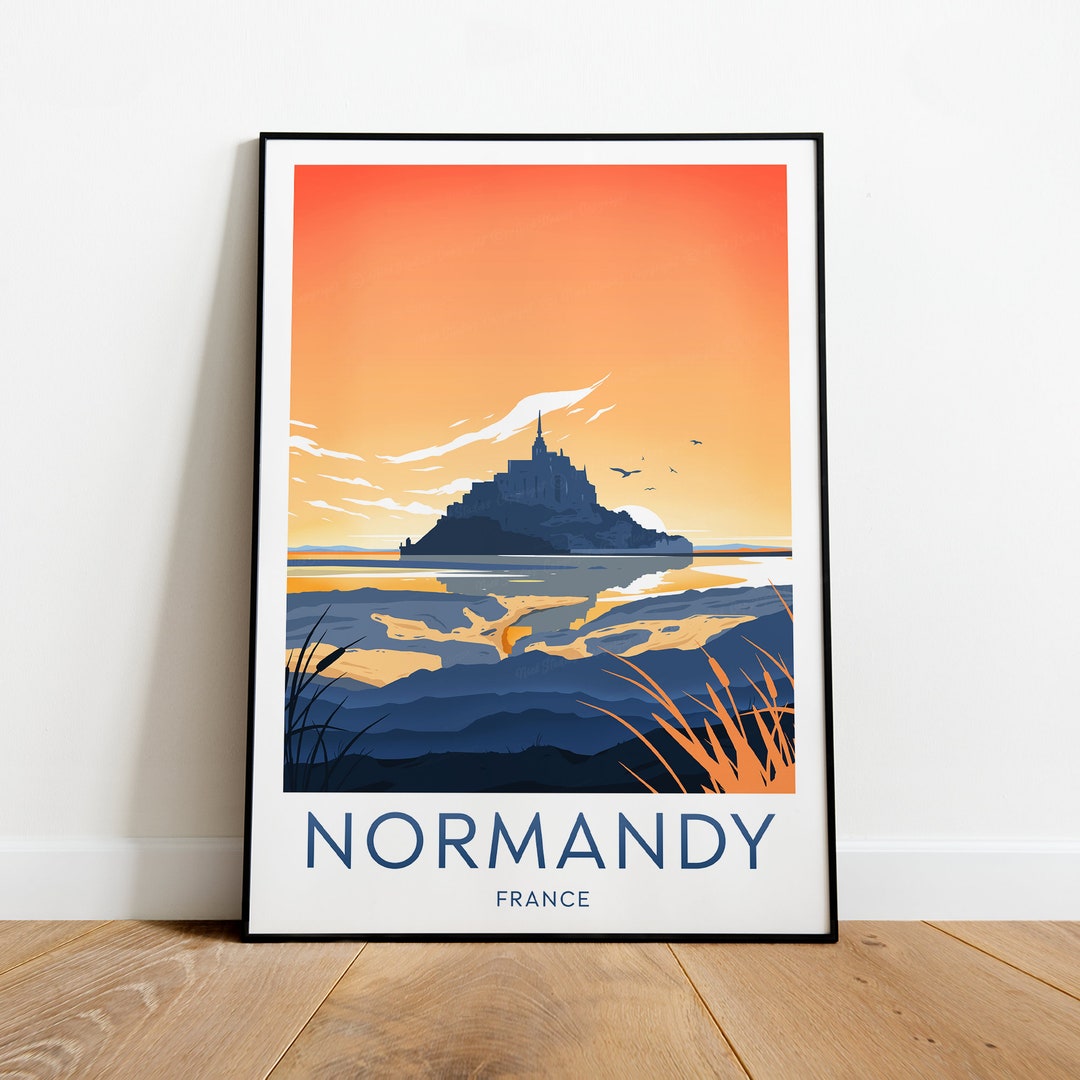 Normandy Evening Travel Print - France, Normandy Poster, Normandy ...