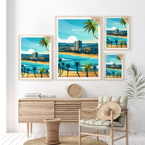 Salou Traditional Travel Print - Spain, Salou Artwork, Tarragona ...